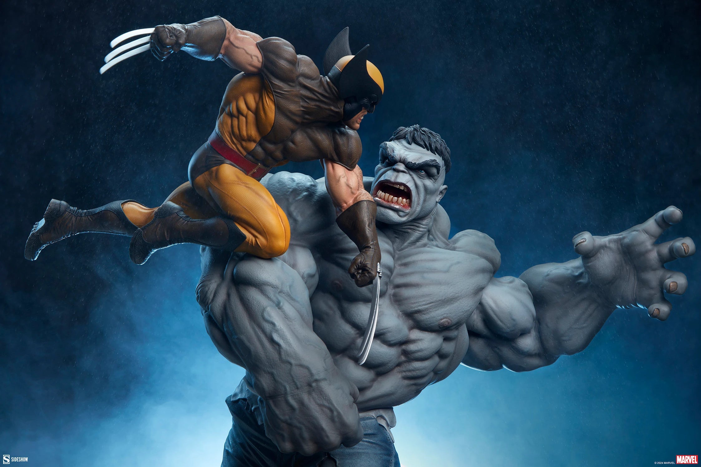 Sideshow Collectibles Maquette: Marvel X Men - Hulk Gris vs Wolverine ...