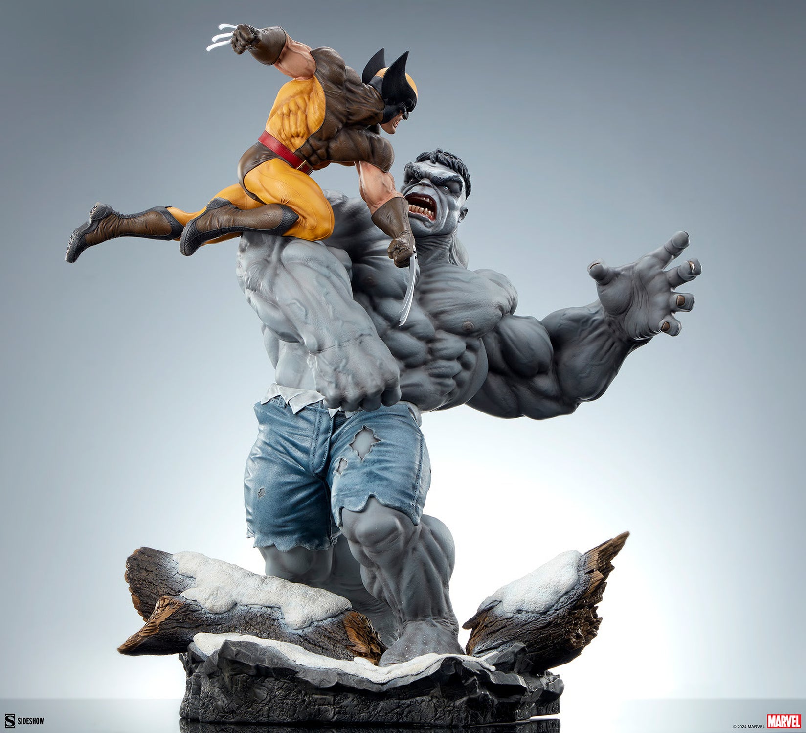 Sideshow Collectibles Maquette: Marvel X Men - Hulk Gris vs Wolverine ...