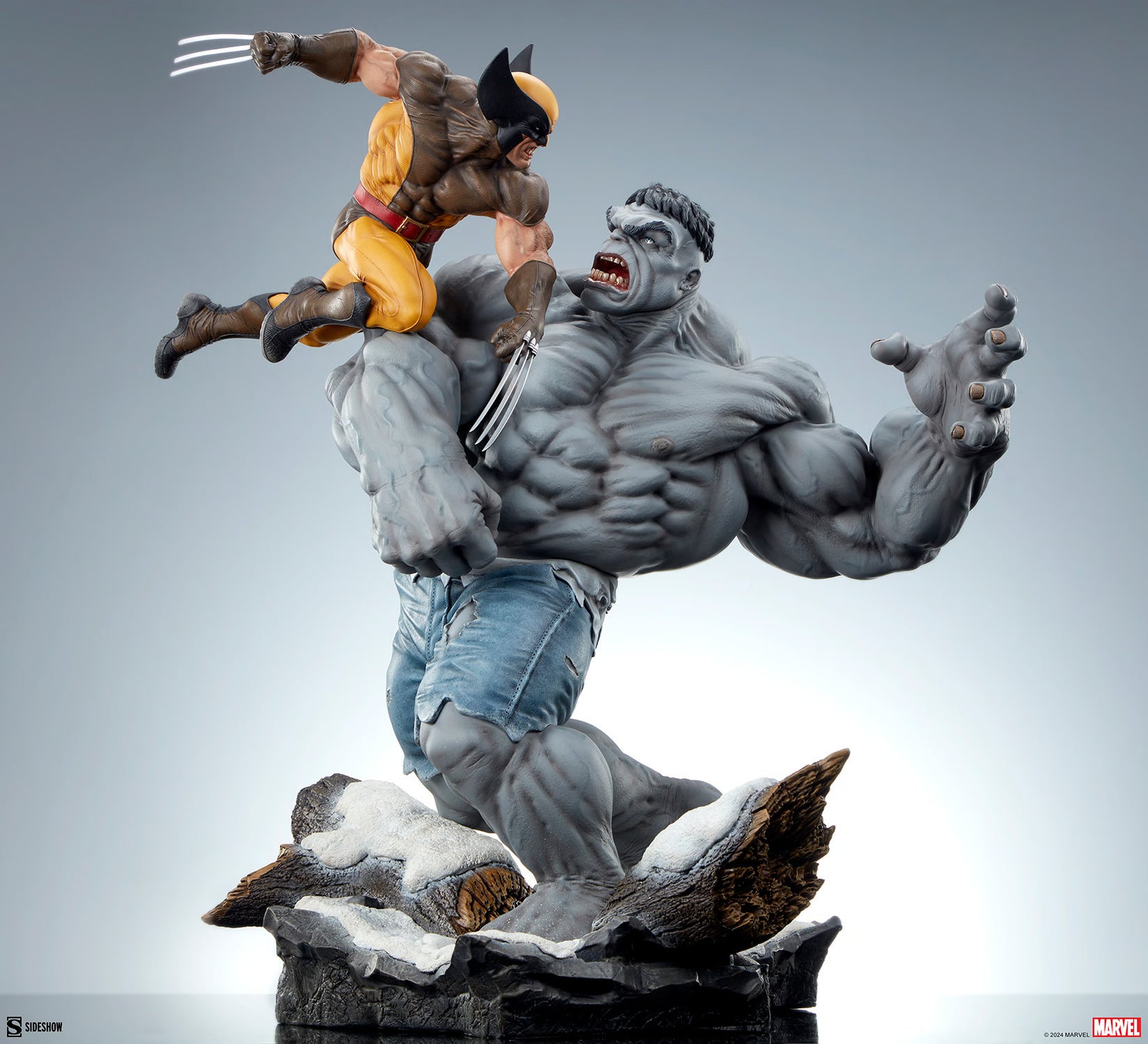 Sideshow Collectibles Maquette: Marvel X Men - Hulk Gris vs Wolverine ...