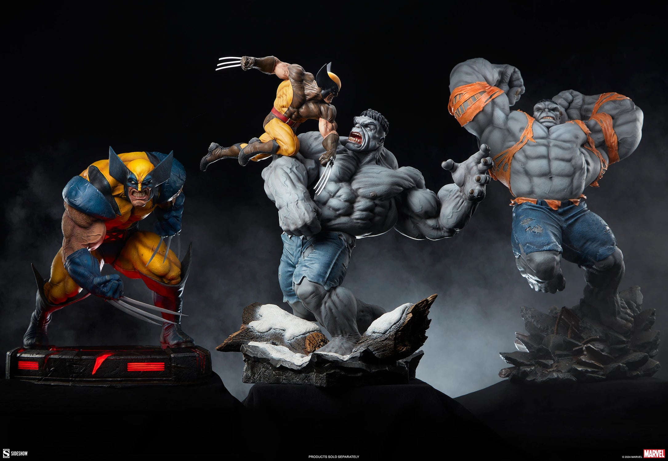 Sideshow Collectibles Maquette: Marvel X Men - Hulk Gris vs Wolverine ...