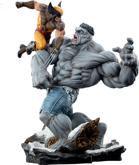 Sideshow Collectibles Maquette: Marvel X Men - Hulk Gris vs Wolverine ...
